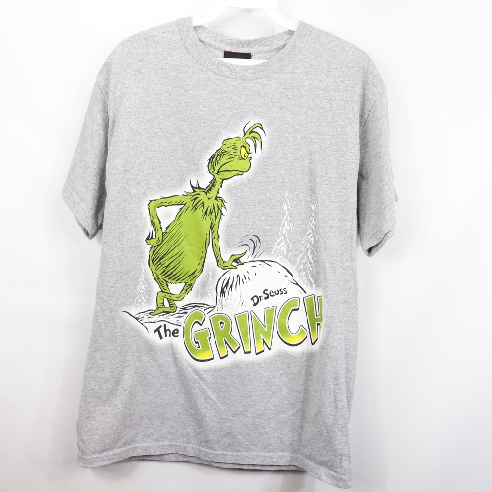Dr. Seuss Mens Medium The Grinch Graphic T Shirt - Gem